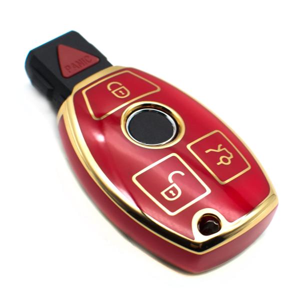 商品名: FEYOUN キーフォブ カバー メルセデスベンツ CLS CLA CLK GL R SLK AMG A B C S E G M クラス スマート TPU リモート キーレス キーフォブ ケース 保護シェル アクセサリー、レッド ...