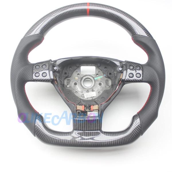 商品名: OLIKE 交換用本革カーボンファイバーハンドルカバー フォルクスワーゲン VW Golf 5 MK5 GTI 2003-2009用 (シフトパドルなし) OLIKE Replacement Real Carbon Fiber S...