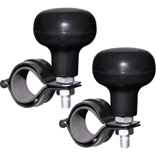 商品名: ステアリングホイールノブ スピナー 自殺ノブ ステアリングホイール 360度回転 トラクターアクセサリー 車 トラック トラクター ボート ゴルフカート用 ブラック 2個 2 Pieces Steering Wheel Knob ...