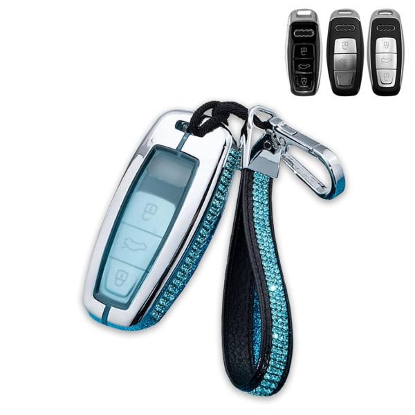 商品名:  JanneChou Bling Diamond Style Car Key Fob Case Shell Fit for Audi A6 A7 A8 E-Tron Q8 SQ8 A3 Q7 S3 S6 SQ7 RS6 S7 RS...