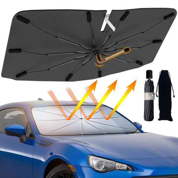 商品名:  Car Windshield Sun Shade Umbrella, Upgraded Car Windshield Cover Sunshade 360° Rotation Bendable Shaft, UV Block f...