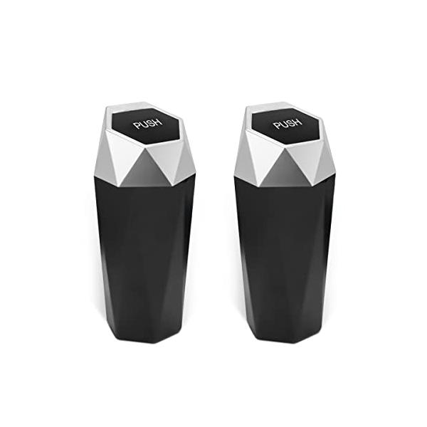 商品名: 車用ゴミ箱 蓋付き 2個 ミニポータブル 自動ゴミ箱 小さな漏れ防止 ダイヤモンドデザイン 防水 車両 ゴミ箱 自動車 ホーム オフィス キッチン 寝室用 (シルバー, 2) 2PCS Car Trash Can with Lid...