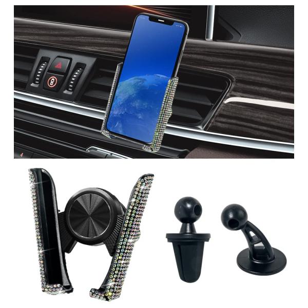 商品名: Sbode (スボデ) Bling 車用携帯電話ホルダー 360度調節可能 クリスタル自動車用携帯電話マウント ユニバーサルカーダッシュエアベント ラインストーン携帯電話ホルダー 自動車スタンド電話マウント カーシャイニーアクセサ...