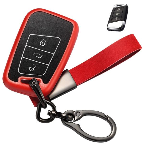 商品名:  for Volkswagen VW Arteon Atlas Golf Alltrack Jetta Passat Tiguan for Skoda Kodiaq Superb A7 Key Fob Cover Alcantar...