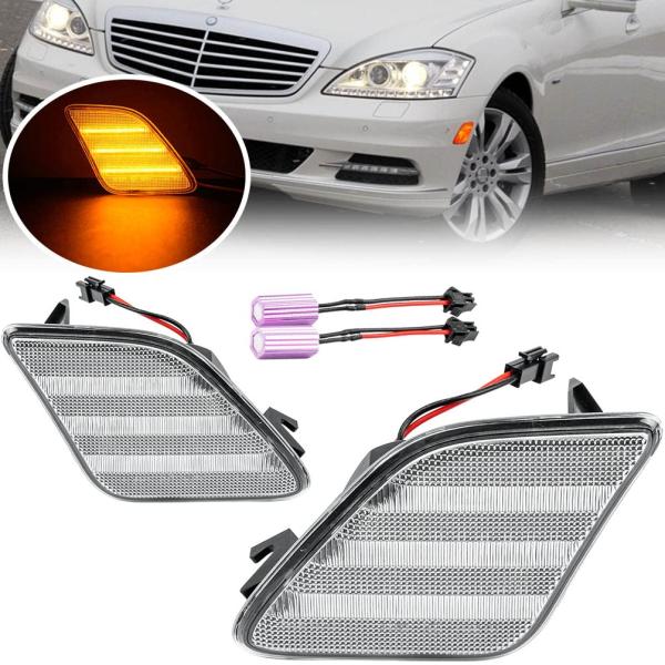 商品名:  NJSBYL CLS63 AMG LED Side Marker Lights for 2008-2013 Mercedes Benz S550 S400 S600 S350 S63 S65 CLS 63 AMG Clear L...