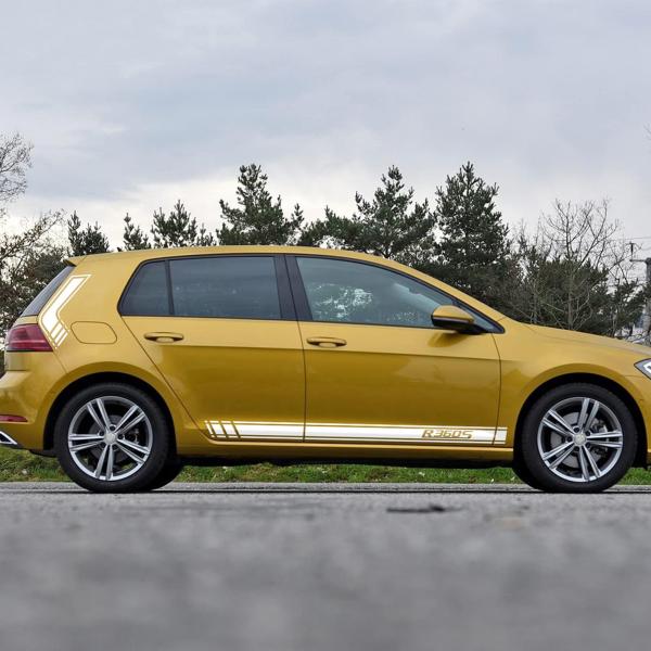 商品名: フォルクスワーゲンゴルフ7MK7アクセサリーに適合カースタイリングスポーツレーシングストライプステッカーフードサイドスカート装飾デカールステッカー Teptdirio Fit for Volkswagen Golf 7 MK7 A...