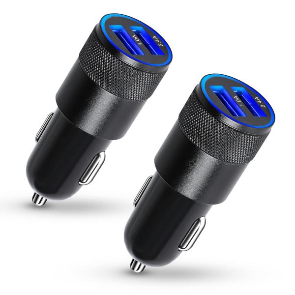 商品名:  2 Pack Car Charger, 3.4a Fast Charge Dual Port USB Cargador Carro Lighter Adapter for iPhone 14 13 12 11 Pro Max X...