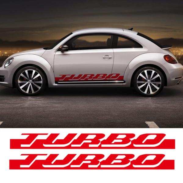 商品名: フォルクスワーゲンビートルターボグラフィックスデカールステッカー2010-2016カーアクセサリーのペアサイドスカートレーシングストライプステッカーに適合 Fit for Volkswagen Beetle Turbo Graph...