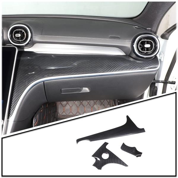 商品名: カーボンファイバー Co-Pilot ダッシュインストルメントパネル装飾カバートリム 3ピース メルセデスベンツ W206 2022-2023 Cクラス C200 C300 ベーススポーツセダン 4ドア インテリアアクセサリー (...