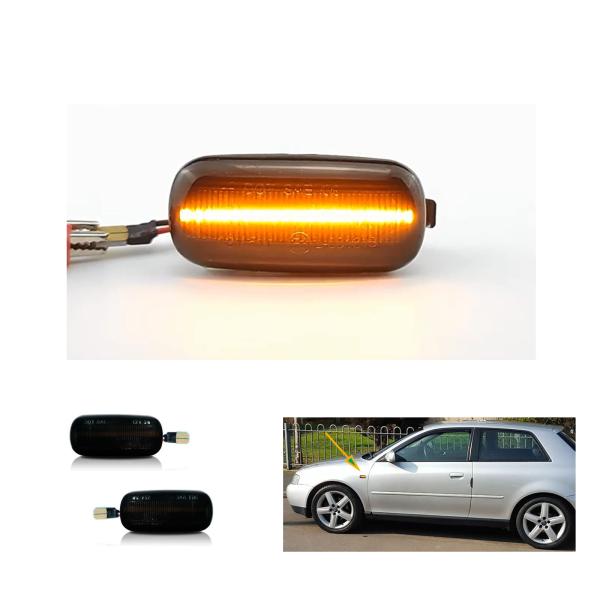 商品名:  znakeauto 2x Sequential Dynamic Flowing SMD Smoke Amber Led Side Marker Turn Signal Light Compatible with Audi A3 ...