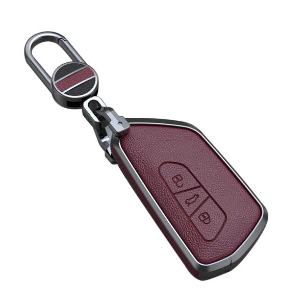 商品名:  ontto Leather Key Fob Shell Metal Frame Car Key Holder Classy Smart Remote Key Bag Compatible with Volkswagen Golf...