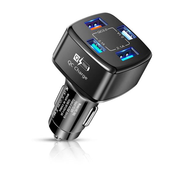 商品名: USBカーチャージャーアダプター 4ポート QC3.0 35W 7A 高速カーフォン充電器 マルチポート スマートクイックチャージャー LEDライト付き iPhone 13 12 11 Pro Max Samsung Galaxy...
