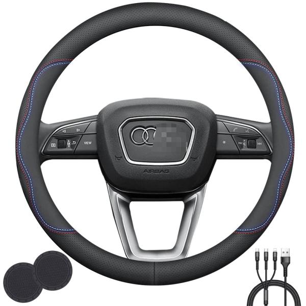 商品名:  KANYO-AUTO Customized Steering Wheel Cover Compatible for Audi,Stylish Non-Slip Nappa Leather Steering Wheel Cover...
