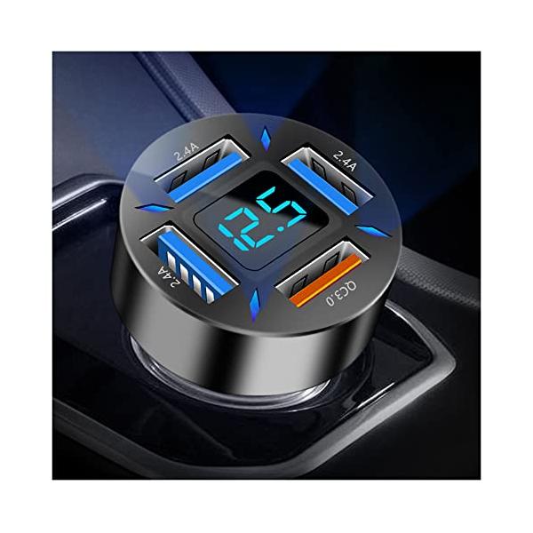 商品名:  66W Fast USB Car Charger Fast Charge with Voltmeter LED Light Display Car Charger Adapter Compatible for iPhone 14...
