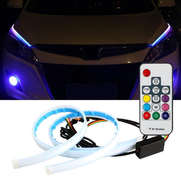 商品名:  Miytsya 2 PCS Car Spotlight LED Strips, 24Inch RGB Multi Color Car Light Led Strip, Waterproof Car Light Surface S...