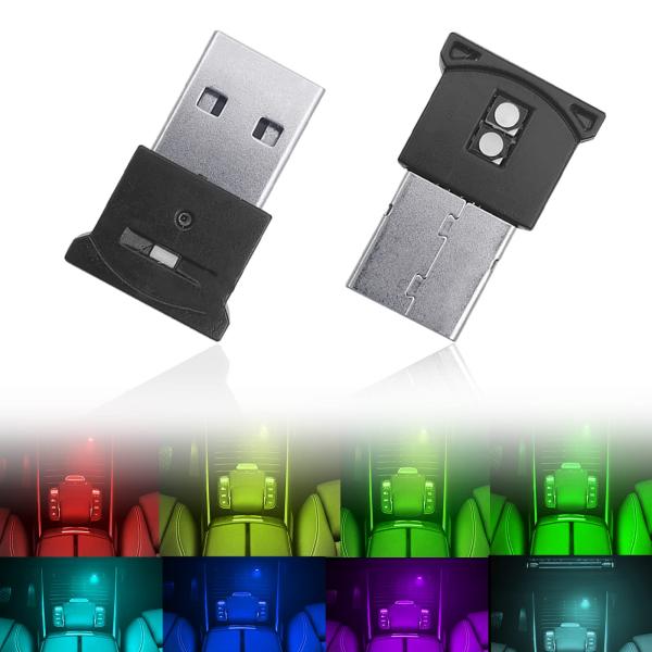 商品名: 2個 ユニバーサル USB LEDライト 8色 RGB カーLED インテリア照明 直流 5V スマート USB LED 雰囲気ライト 明るさ調節可能 車内トランク アンビエント ミニ雰囲気ランプ 2Pcs Universal U...