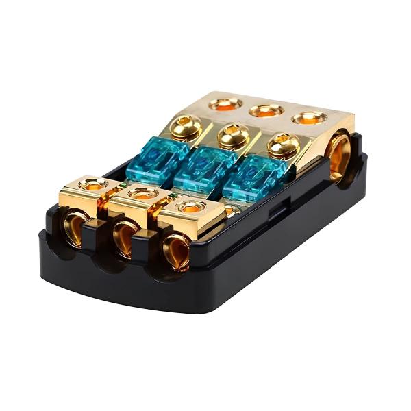 商品名: AFS ヒューズホルダー 分配ブロック ミニANLヒューズホルダー HiFi 自動ヒューズホルダー 60アンペア 融融性サポート 亜鉛合金 2ウェイ/3ウェイ分ブロック 車 ボート オーディオステレオアンプ用 (3ウェイ) AFS...