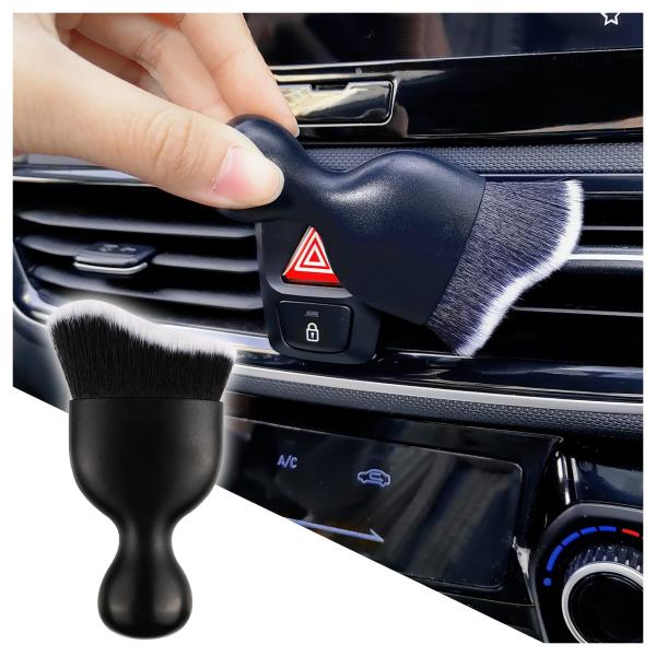 商品名: Aokdom ミニカーディテーリングブラシ 密集した毛 傷のつきにくいインテリアダストブラシ 車のダッシュボード、エアコンの通気口、隙間、キーボードクリーニングツールに最適(ブラック+ホワイト-1個) Aokdom Mini Ca...