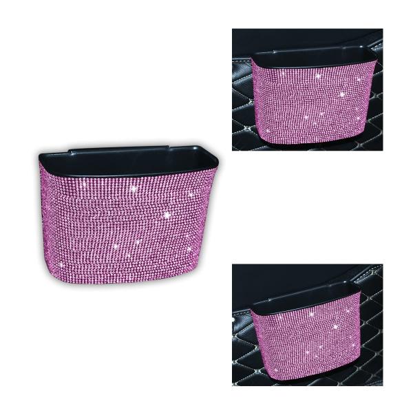 商品名: BELOMI (ベロミ) 車用ゴミ箱 キラキラ光るごみ入れ 自動用 吊り下げ式くずかご キラキララインストーン付き ポータブルミニゴミ箱 車用トイレ収納アクセサリー オフィス キッチン ホーム (ピンク) BELOMI Car T...