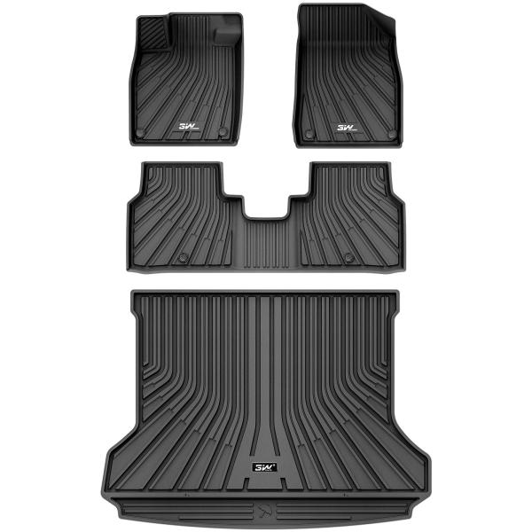 商品名: 3W フロアマット カーゴライナー フォルクスワーゲン ID.4 2021-2023対応 3W Floor Mats &amp; Cargo Liner Fit for Volkswagen ID.4 2021-2024, All...