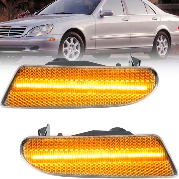 商品名:  NJSBYL Amber LED Side Marker Lights Assembly for W220 2000-2006 Mercedes S-Class Benz S430 S500 S55 AMG S600 Sedan...