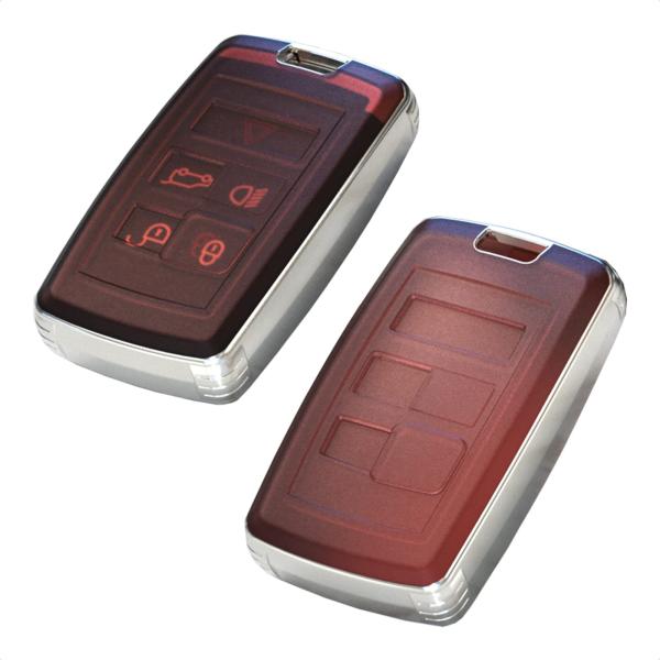 商品名: TANGSEN スマートキーフォブケースカバー ランドローバー レンジローバー スポーツ Evoque Vogue Velar Discovery 5ボタン キーレスエントリーリモコン TPU 透明 つや消しキーシェル TANGS...