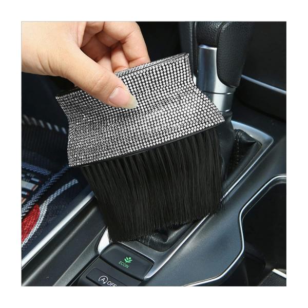 商品名: Moioee ブリング 自動車インテリアダストブラシ ラインストーン 車の細部 クリーニング 隙間ブラシ ダスター 柔らかい毛 ダッシュボード エアコン 通気口 ダスティングツール ダイヤモンド付き 傷がつかない Moioee B...