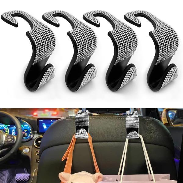 商品名:  OSIFIT 4PCS Car Seat Hooks, Bling Car Rhinestone Headrest Hooks, Universal Bling Car Interior Accessories, for Han...