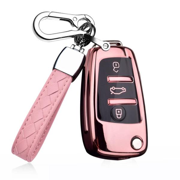 商品名:  HIBEYO TPU Flip Key Fob Cover for Audi A4 A3 Q3 Q3 Q5 Q7 TT TTS RS3 S4 S3 A1 S6 RS4 RS6 Q2L Key Shell Accessories ...