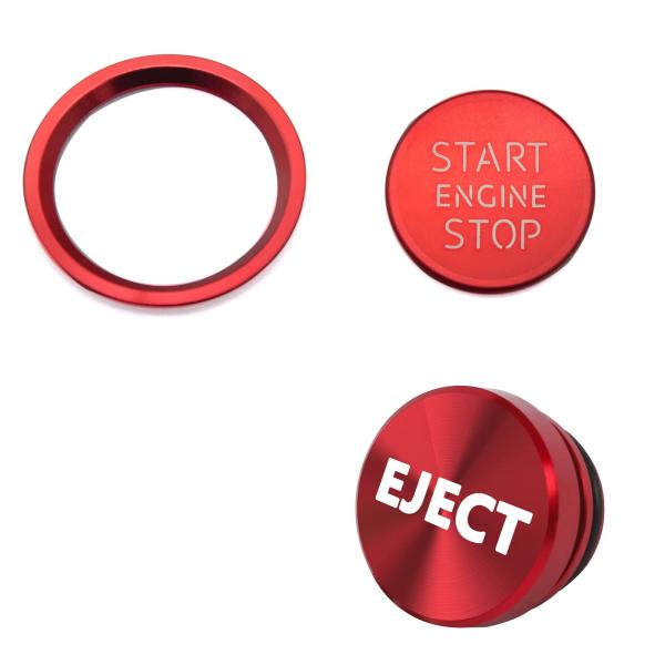 商品名:  Xotic Tech Set Red Aluminum Alloy Engine Start + Red Cigarette Lighter Eject Button Cover Trim Panel Frame Compati...