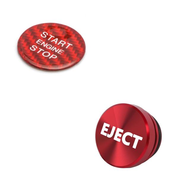 商品名:  Xotic Tech Set Real Carbon Fiber Engine + Red Cigarette Lighter Eject Button Cover Trim Panel Frame Compatible wit...