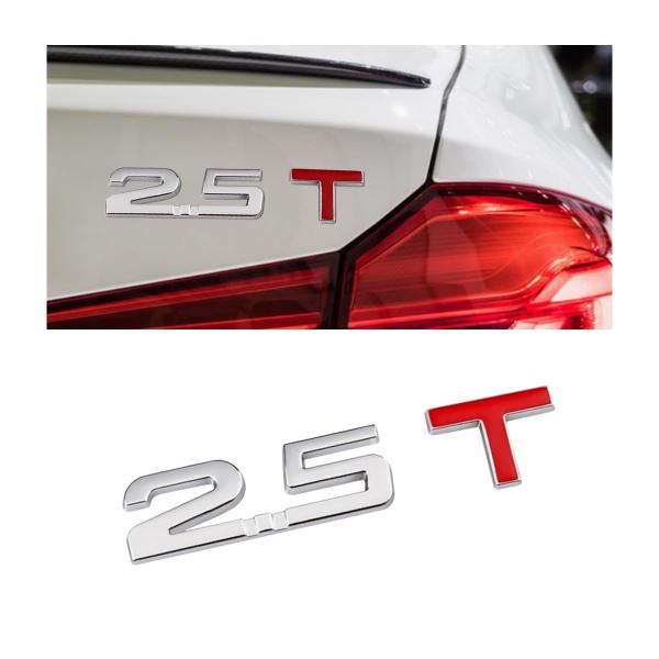 商品名: AUCELI 2.5T 3D カーエンブレムバッジデカール 2枚 オートトランク リアテールゲート メタルステッカー カーサイドフェンダー文字ネームプレートロゴ 車両外装装飾交換用 トラック、SUV、バン用 AUCELI 2.5T...