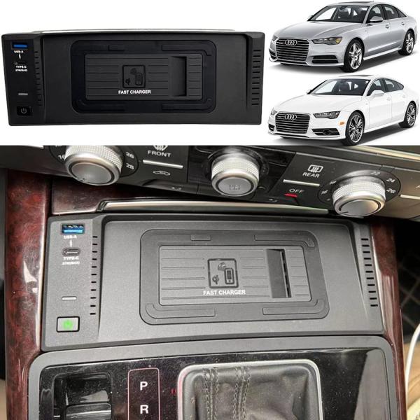 商品名:  Wireless Car Charger for Audi A6 S6 RS6 2012-2018/ A7 S7 RS7 2009-2018, 15W Fast Charging Phone Charger Pad for Au...