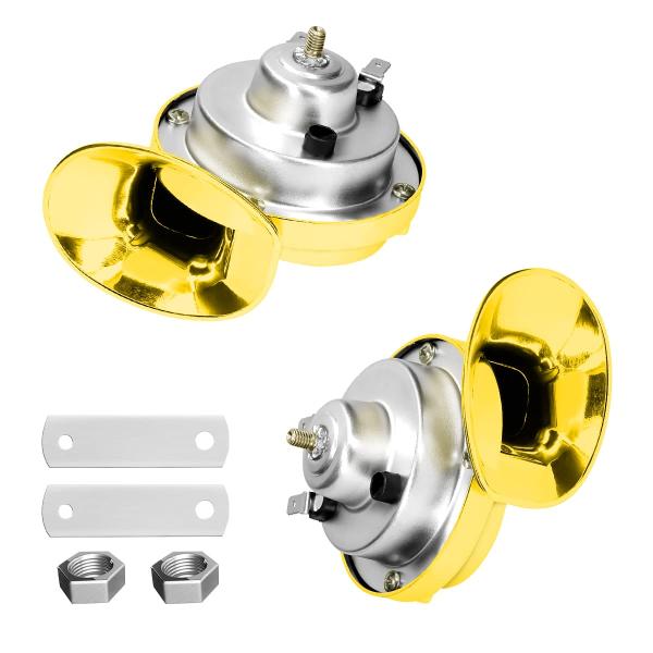 商品名:  BLAU GRUN 2PCS 300DB Super Loud Train Horns, 12V Waterproof Air Horns Replacement Kit, Car Air Electric Snail Doub...