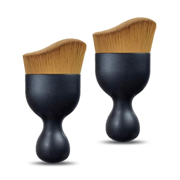 商品名: Fogfar 2個 自動車内装ダストブラシ カーディテーリングブラシ オートインテリア カーブデザイン ソフト脱毛ブラシ 自動車ダッシュボード エアコン通気口 コンピューター用 傷がつかない (ダークブラウン) Fogfar 2 ...