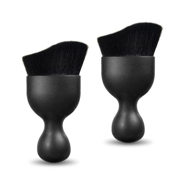 商品名: Fogfar 2個 自動車内装ダストブラシ カーディテーリングブラシ 自動車内装カーブデザイン ソフト脱毛ブラシ 自動車ダッシュボード/エアコン通気口/コンピューター用 傷がつきにくい (ブラック) Fogfar 2 PCS Au...