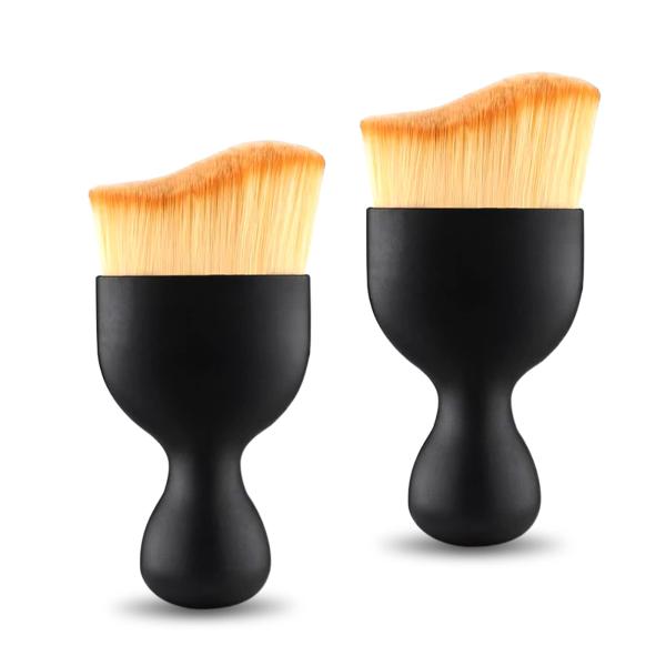 商品名: Fogfar 2個 自動車内装ダストブラシ カーディテーリングブラシ 自動車内装カーブデザイン ソフト脱毛ブラシ 自動車ダッシュボード エアコン通気口 コンピューター用 傷がつかない (イエロー) Fogfar 2 PCS Aut...