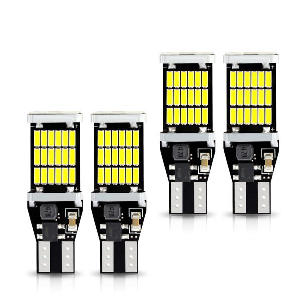 商品名: TimNas Pack-4 T15 4014 45SMD 車用LEDリバースライト 12V 6500K カーウインカーバルブ 800LM 高輝度 ブレーキライト ほとんどの車 トラック RV用 (ホワイト) TimNas Pack...