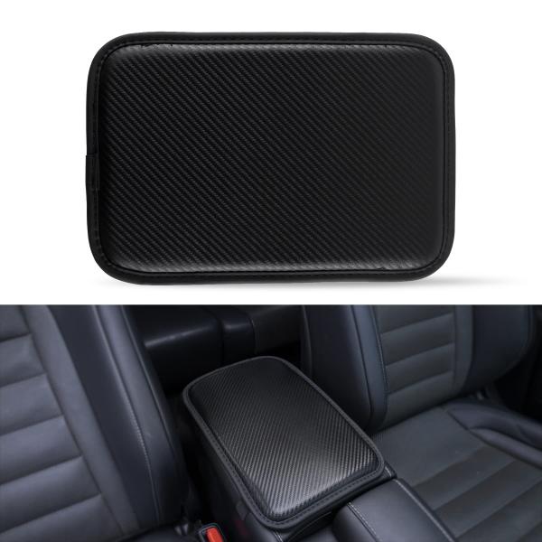 商品名: UREHEPO 車用センターコンソールアームレストカバー カーボンファイバーPUレザーアームレスト保護ボックス インテリアアクセサリー 低反発素材 自動車用 防水アームレストクッション ほとんどの車両、SUV、トラック用 (ブラッ...