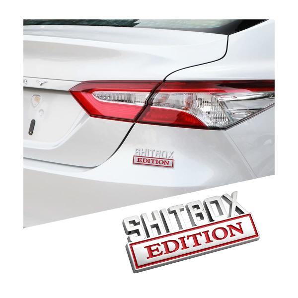 商品名: AICEL Shitbox Edition 車用エンブレム 3Dフェンダーバッジ粘着交換用ステッカー パーソナライズメタル装飾ネームプレートデカール トランクテールゲート用 オートアクセサリー すべての車に対応 AICEL Shi...