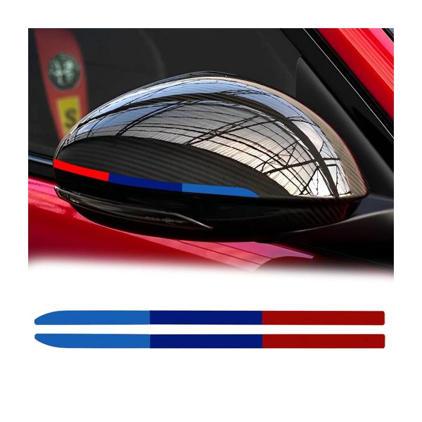 商品名: AICEL バックミラー カーステッカー 反射ストライプ 防水 DIY カーミラー グラフィックデコレーション パーソナリティデカール ユニバーサルエクステリア 装飾アクセサリー 自動車サイドミラー用 (ブルーレッド) 6枚 AI...