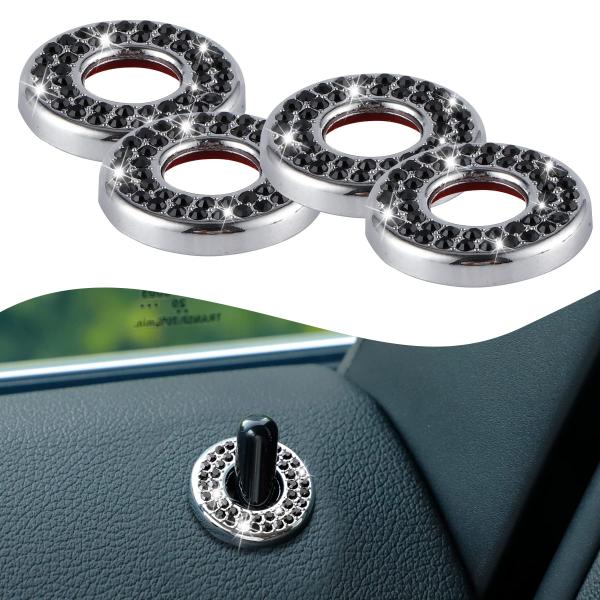 商品名:  BJSIA 4PCS Bling Car Inner Door Lock Covers, Trim Pull Rod Bolt Stickers, Car Accessories, Compatible with Mercede...