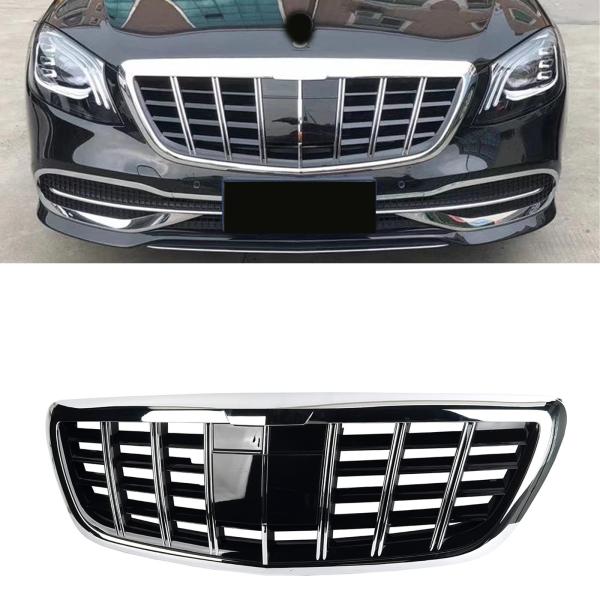 商品名: KARPAL フロントバンパーアッパーグリル メルセデスベンツ Sクラス W222 2013-2020 S350 S400 S500 シルバーとブラック KARPAL Front Bumper Upper Grille Compa...