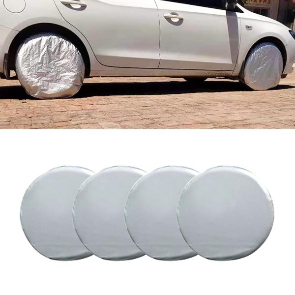 商品名: Fogfar 車用タイヤカバー 直径32インチ オックスフォード防水UVサンタイヤプロテクター 傷防止タイヤホイールプロテクター 車/トラック/SUV/トレーラー/キャンピングカー/RV用 (シルバー) Fogfar Pack-4...