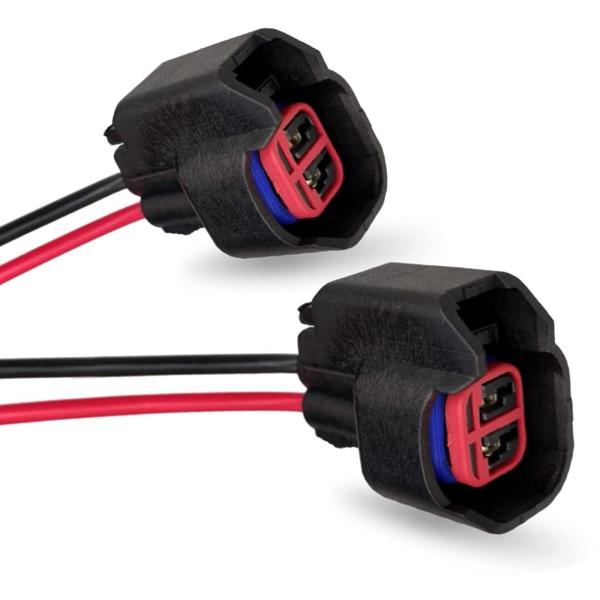 商品名: GKmow Pack-2 EV6 EV14 インジェクターコネクター ワイヤー付き 標準モーター製品 燃料インジェクターコネクター ほとんどの車両用 (ブラック) GKmow Pack-2 EV6 EV14 Injector Co...