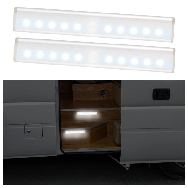商品名: IHOTDER 2個 RVモーションセンサー LEDライトストリップ コールドライト 10個のLED インテリジェント磁気モーションセンサーライト 旅行トレーラー、モーターホーム、キャンピングカー、キッチン、ワードローブに必須のR...
