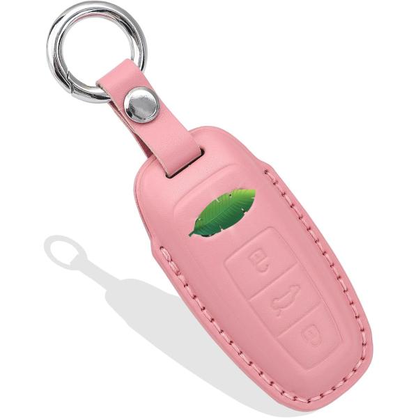 商品名: PIFOOG キーフォブカバー 車用キーチェーン レザー 1個 AUD-C 3ボタン用 ピンク PIFOOG Key Fob Cover for Audi Leather with Keychain Pink 3 Buttons ...
