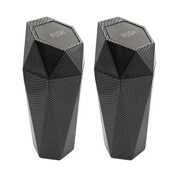 商品名: BLAU GRUN 車用ゴミ箱 蓋付き 小型 漏れ防止 ポータブル 自動ゴミ箱 ミニダイヤモンドデザイン ゴミ箱 防水 車両用ゴミ箱 自動車 オフィス キッチン 自宅 寝室用 (カーボンファイバー、2) BLAU GRUN Car...