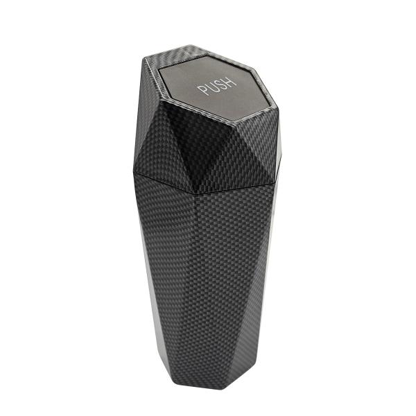 商品名: BLAU GRUN 車用ゴミ箱 蓋付き 小型 漏れ防止 ポータブル 自動ゴミ箱 ミニダイヤモンドデザイン ゴミ箱 防水 自動車 オフィス キッチン 自宅 寝室用 (カーボンファイバー、1) BLAU GRUN Car Trash ...