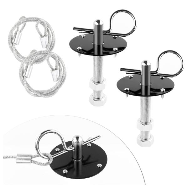 商品名:  Hood Pins Kit for Car - Stainless Steel Hood Pin Lock Clip with Racing Lanyard for Fixing Car Hood Cover &amp; Red...